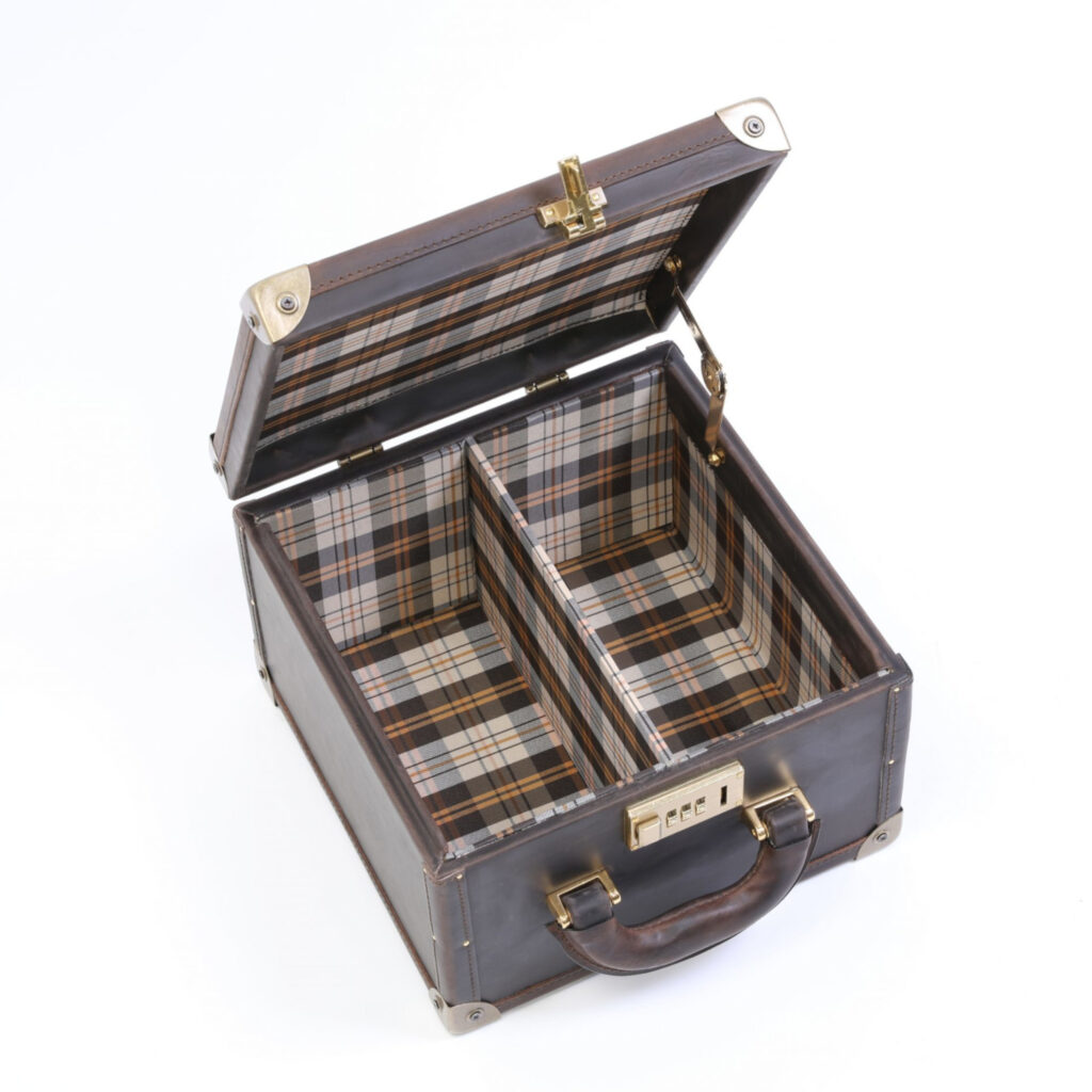 Leather cartridge magazine or Suitcase vero made in Tuscany